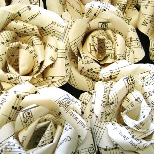 Vintage Hymnal or Sheet Music Paper Flowers Set Bulk Lot of - Etsy