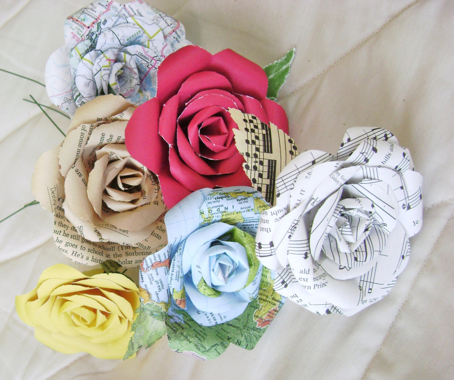 Mixed Group of Paper Roses Sheet Music Hymnal Vintage Book - Etsy