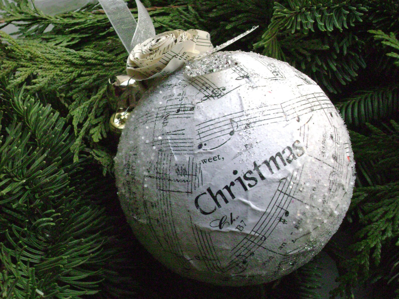 Larger 4" Christmas Sheet Music Ornament Made With Assorted Christmas ...
