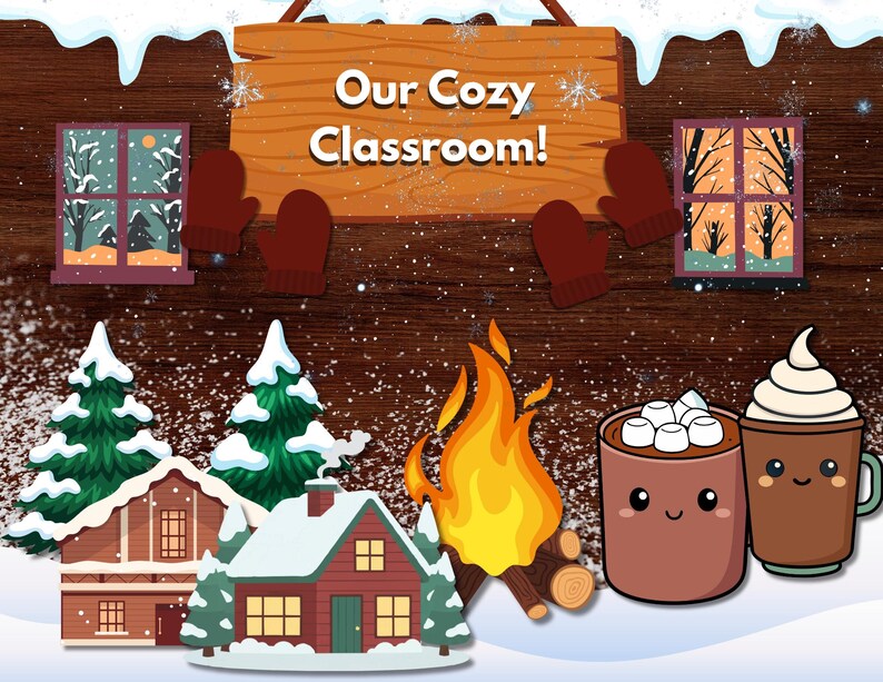 Cozy Cabin Winter Classroom Decor | Hot Cocoa Theme (digital Download ...