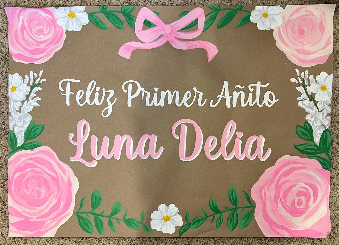 Custom Floral Hand-painted Kraft Paper Party Banner - Etsy