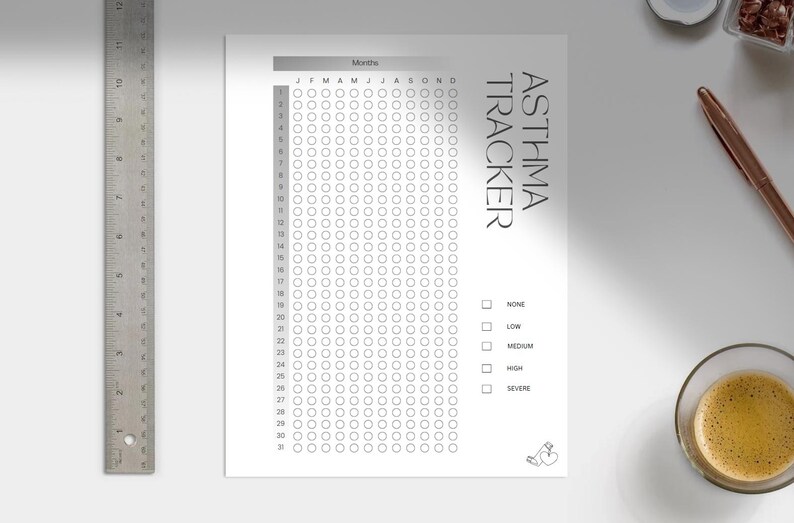 Asthma Symptom Tracker Printable | Daily Log PDF (instant Download) - Etsy