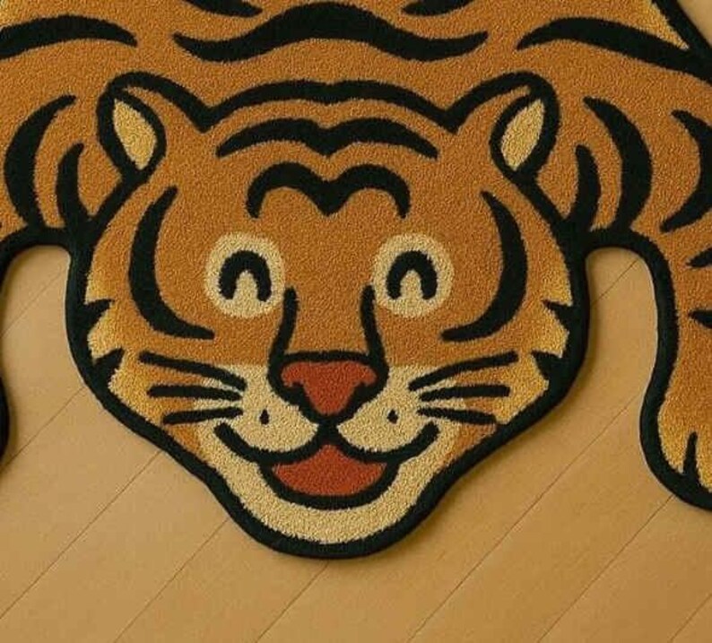 Handmade Tibetan Tiger Rug Animal Shaped Carpet Funky Maximalist ...