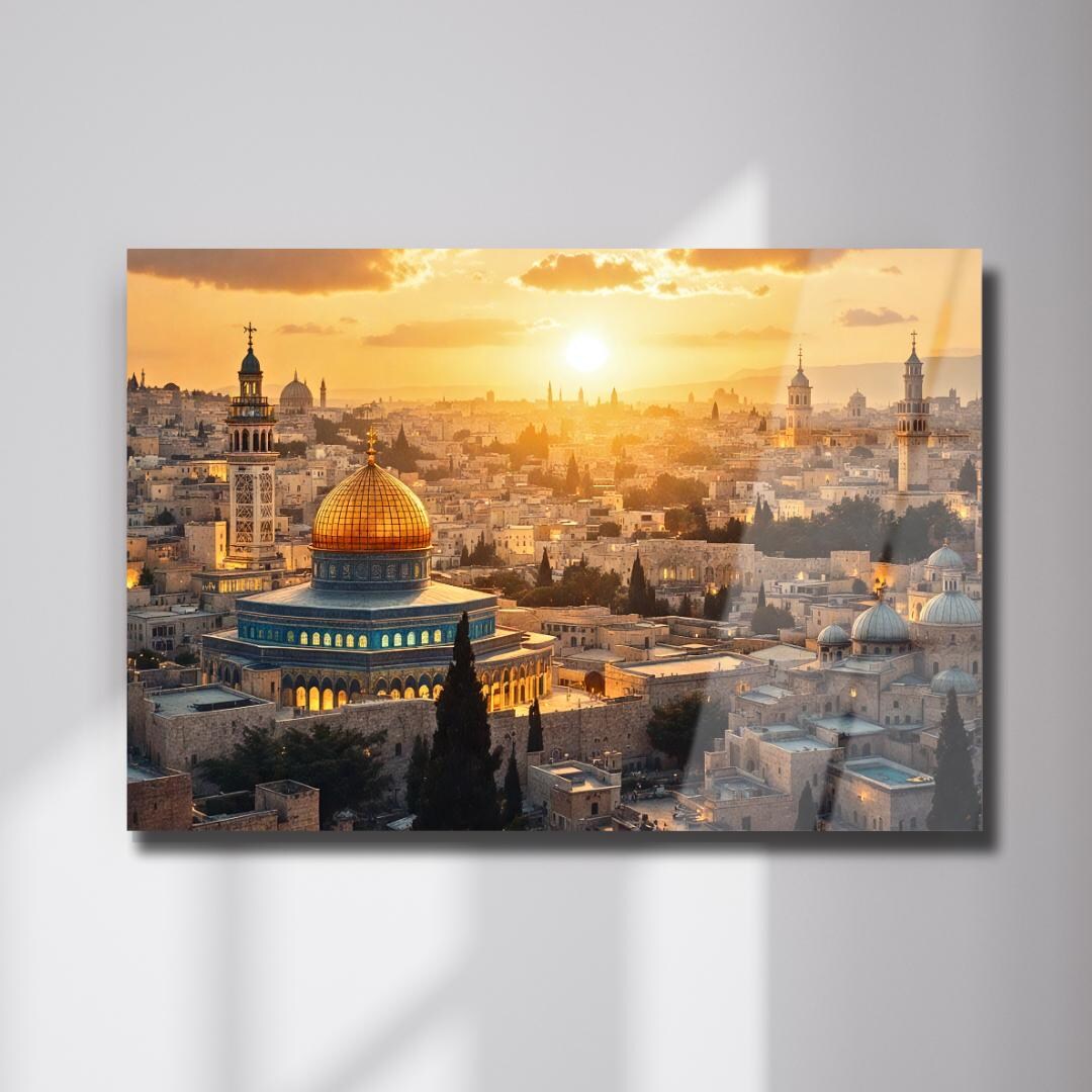 Jerusalem Tempered Glass Wall Art: Modern Home Decor - Etsy