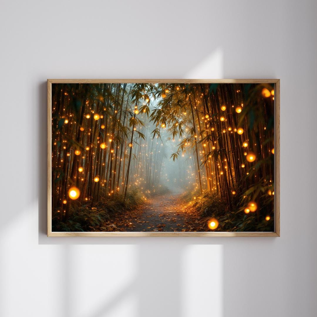 Enchanted Forest Firefly Art Print: Botanical Wall Art, Landscape ...