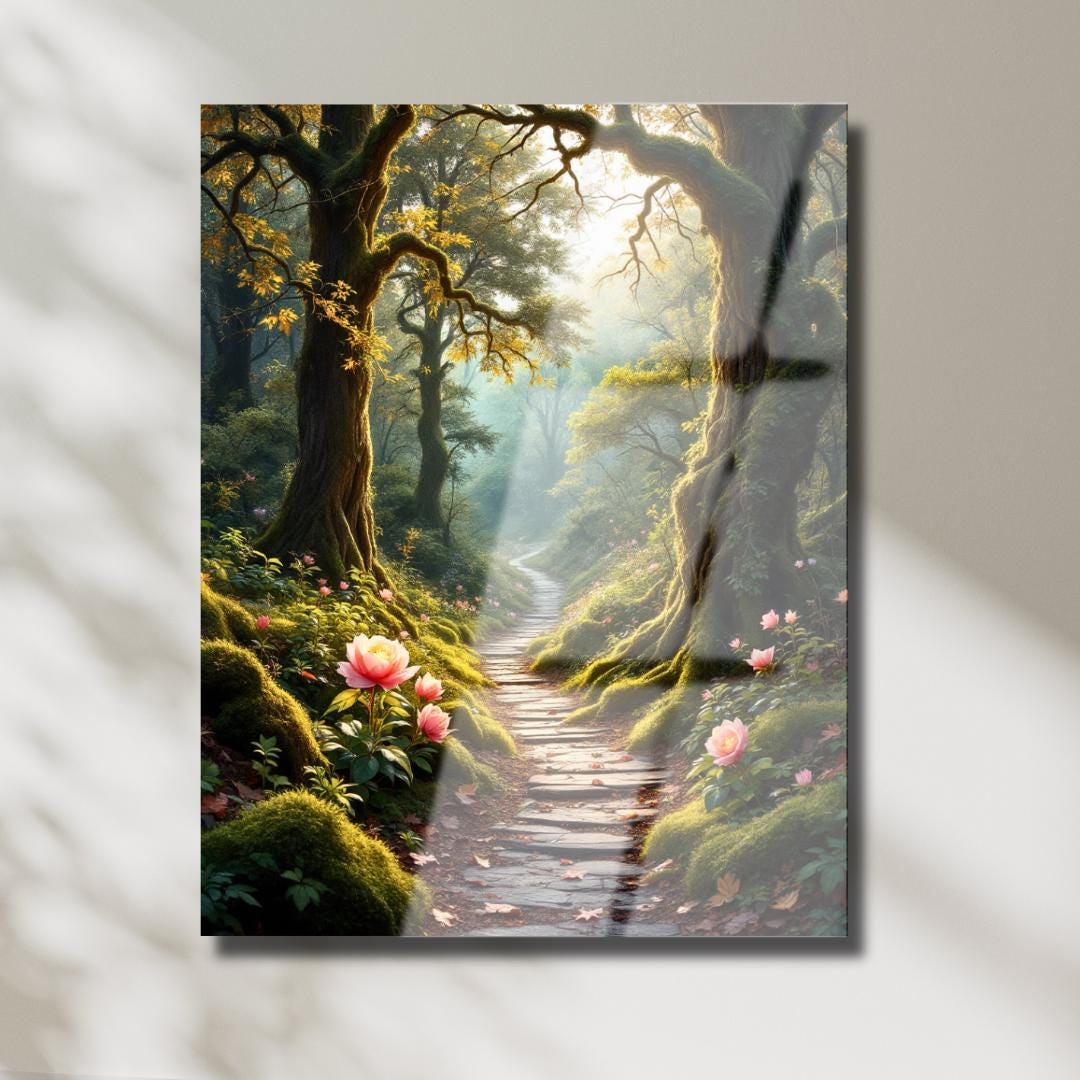 Forest Tempered Glass Wall Art: Nature Glass Wall Decor, Natural Vivid ...
