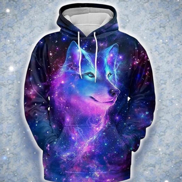 Galaxy Wolf Hoodie - Etsy