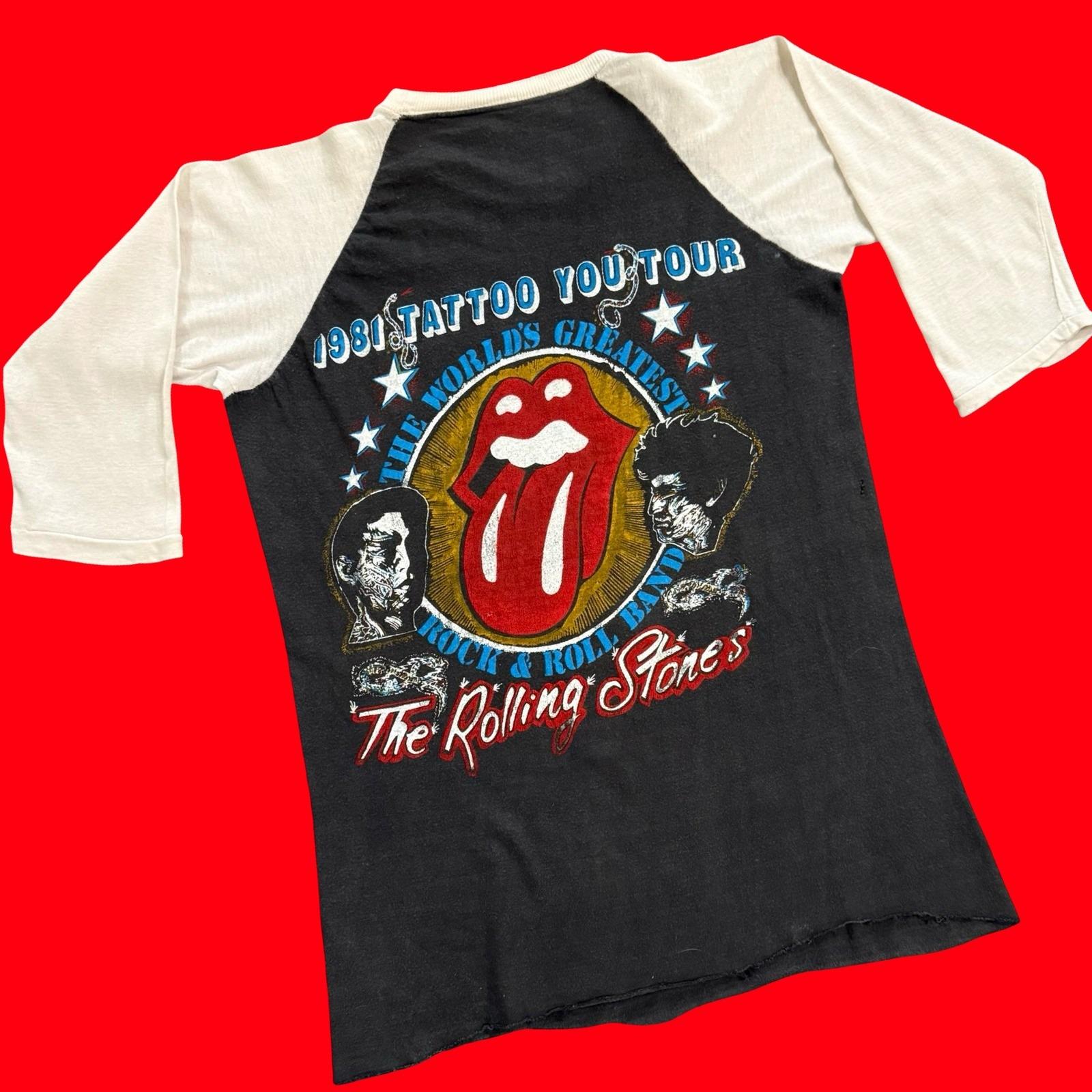 Rolling Stones Tattoo You Tour Vintage 80s Raglan Band T Shirt Music ...