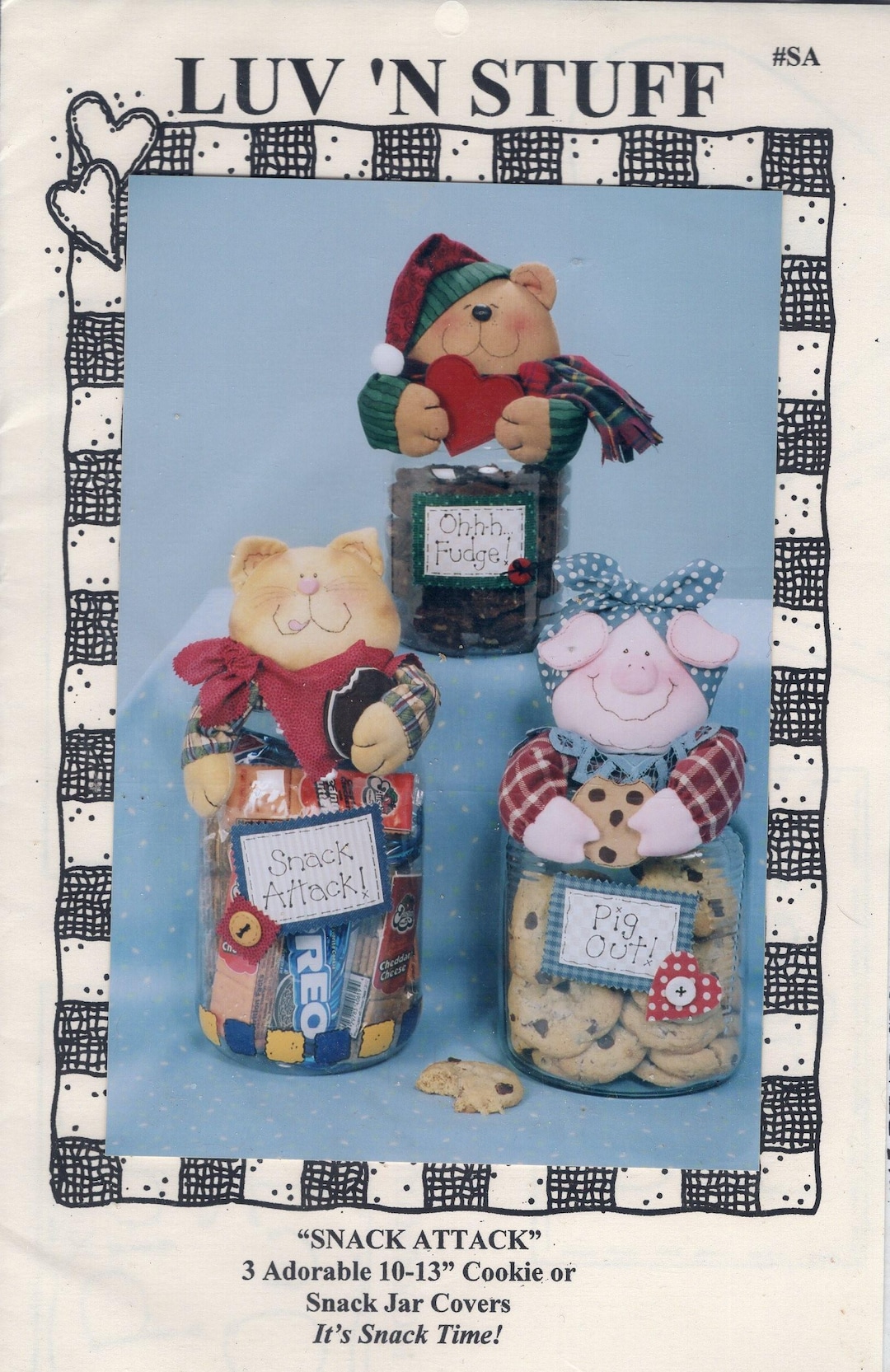 Luv 'n Stuff Sewing Pattern - Snack Attack -- Cookie or Snack Jar ...