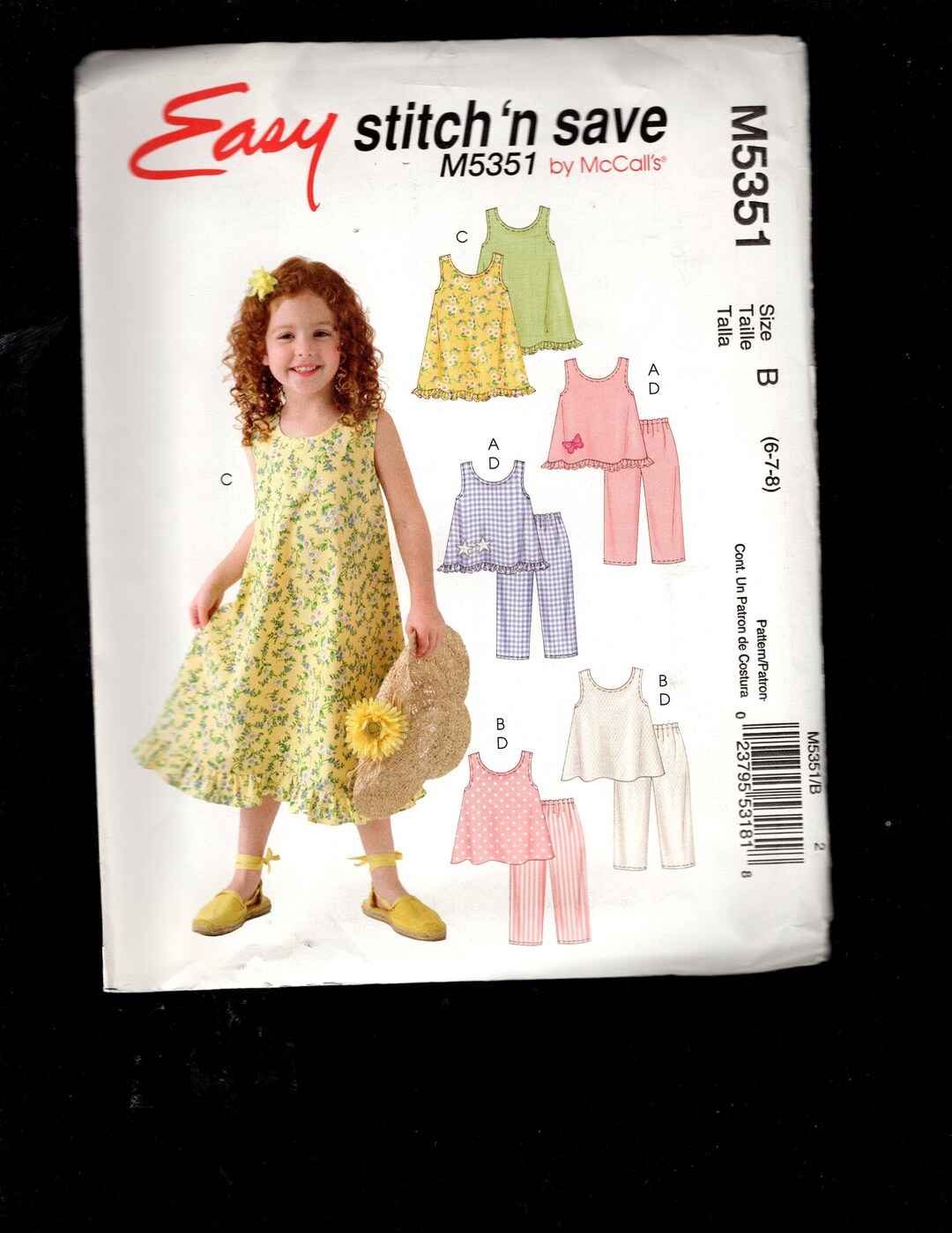 Easy Stitch 'n Save Sewing Pattern Girls Dress, Top, Pants - Etsy