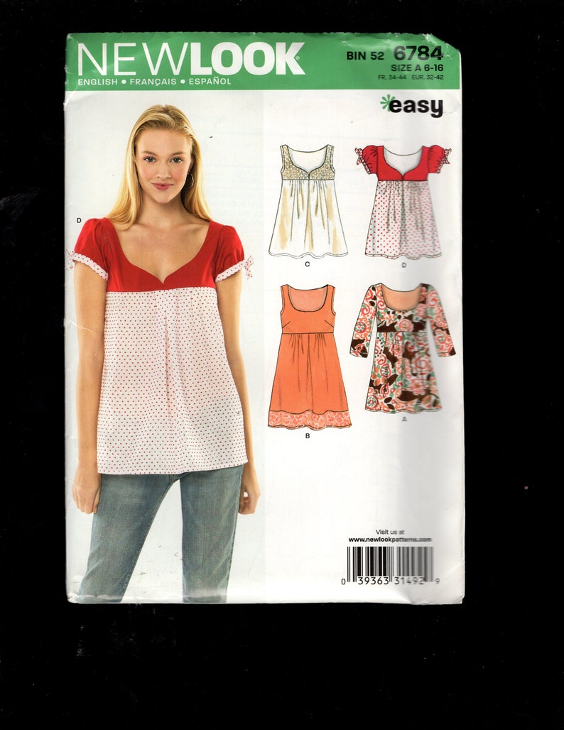 New Look 6784 Sewing Pattern Women's Tops, Dresses - Etsy