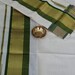 Balaramapuram Handloom, 2 Piece Kasavu Set With Golden Jari | Pure ...