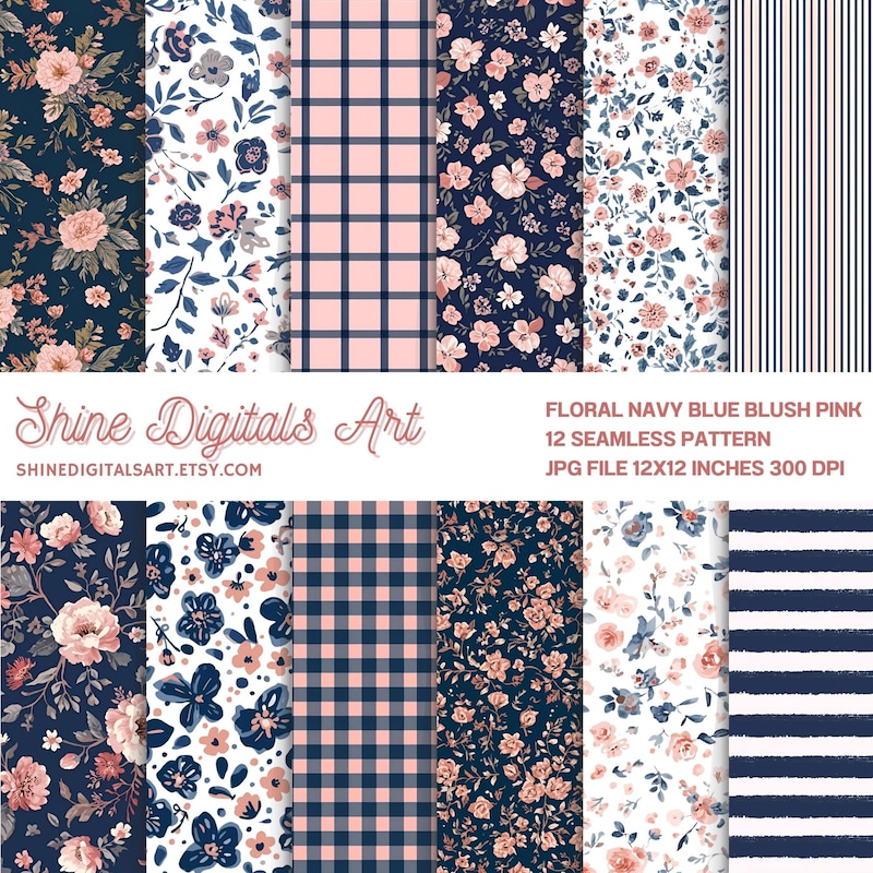 Blush and Navy - Etsy