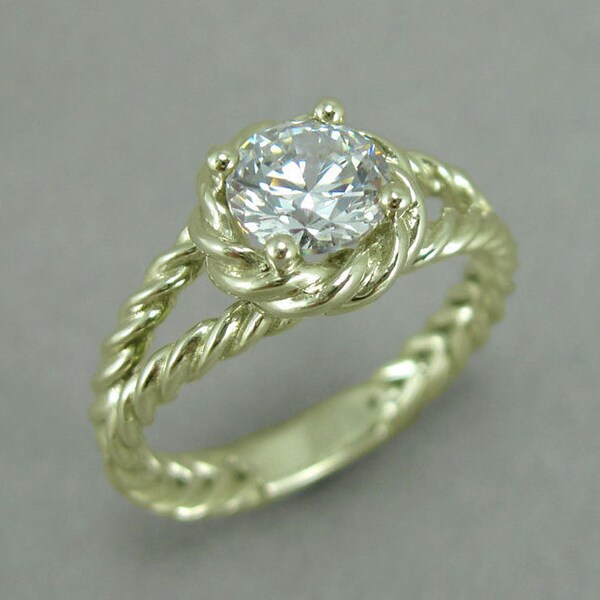 Rope Diamond Ring - Etsy