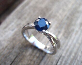 Sapphire Wedding Band Sapphire Infinity Knot Ring Infinity | Etsy