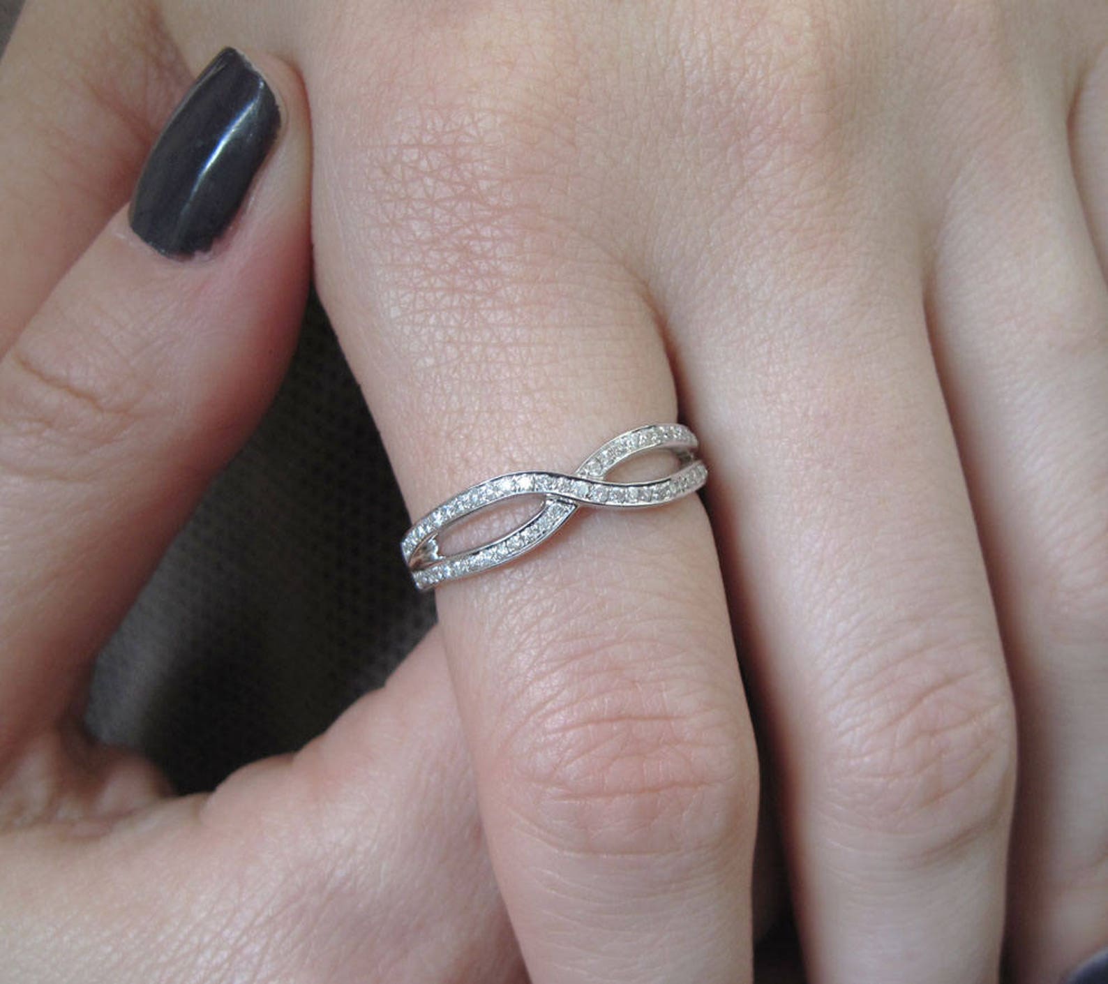 Diamond Infinity Ring Infinity Knot Diamond Ring White Gold - Etsy