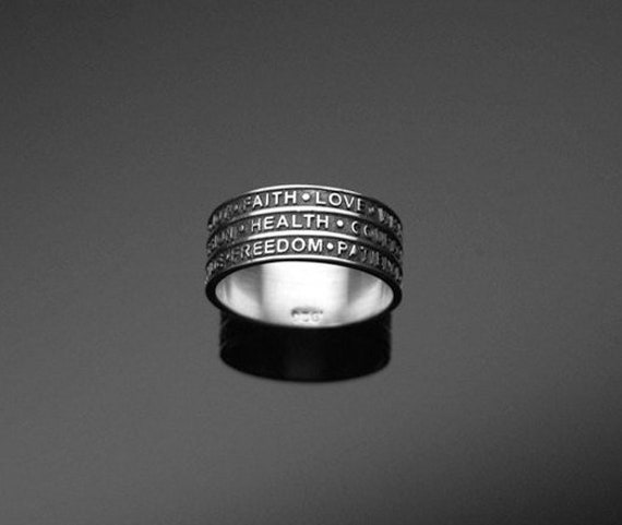 Friendship Words Ring In Sterling Silver Personalized | Etsy