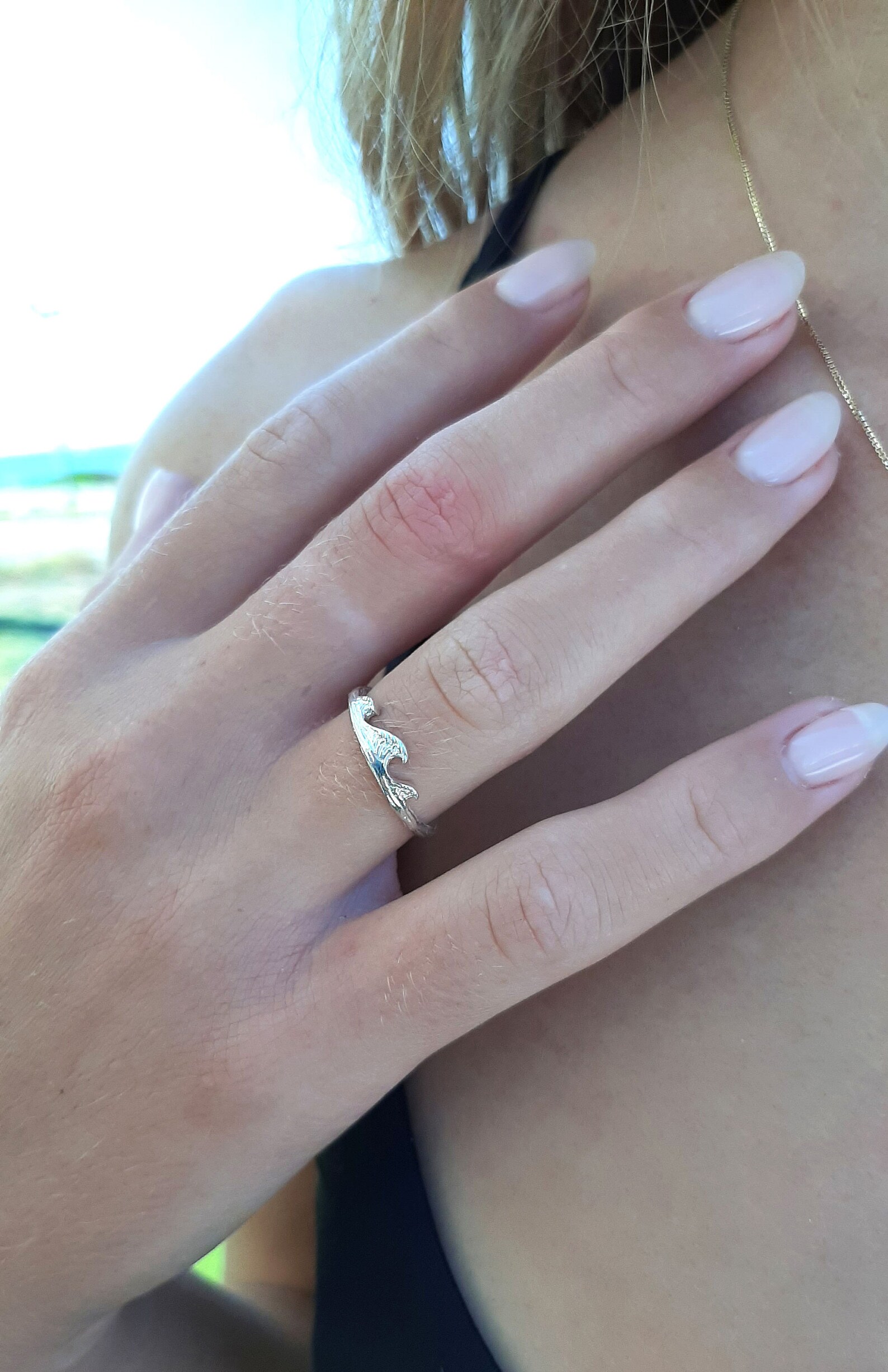 Silver Wave Ring Swell Ring Surfers Dainty Waves Stacking - Etsy