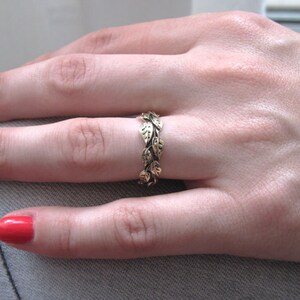 Leaf Wedding Band Nature Inspired Leaves Ring Earth Tree Plant Floral ...