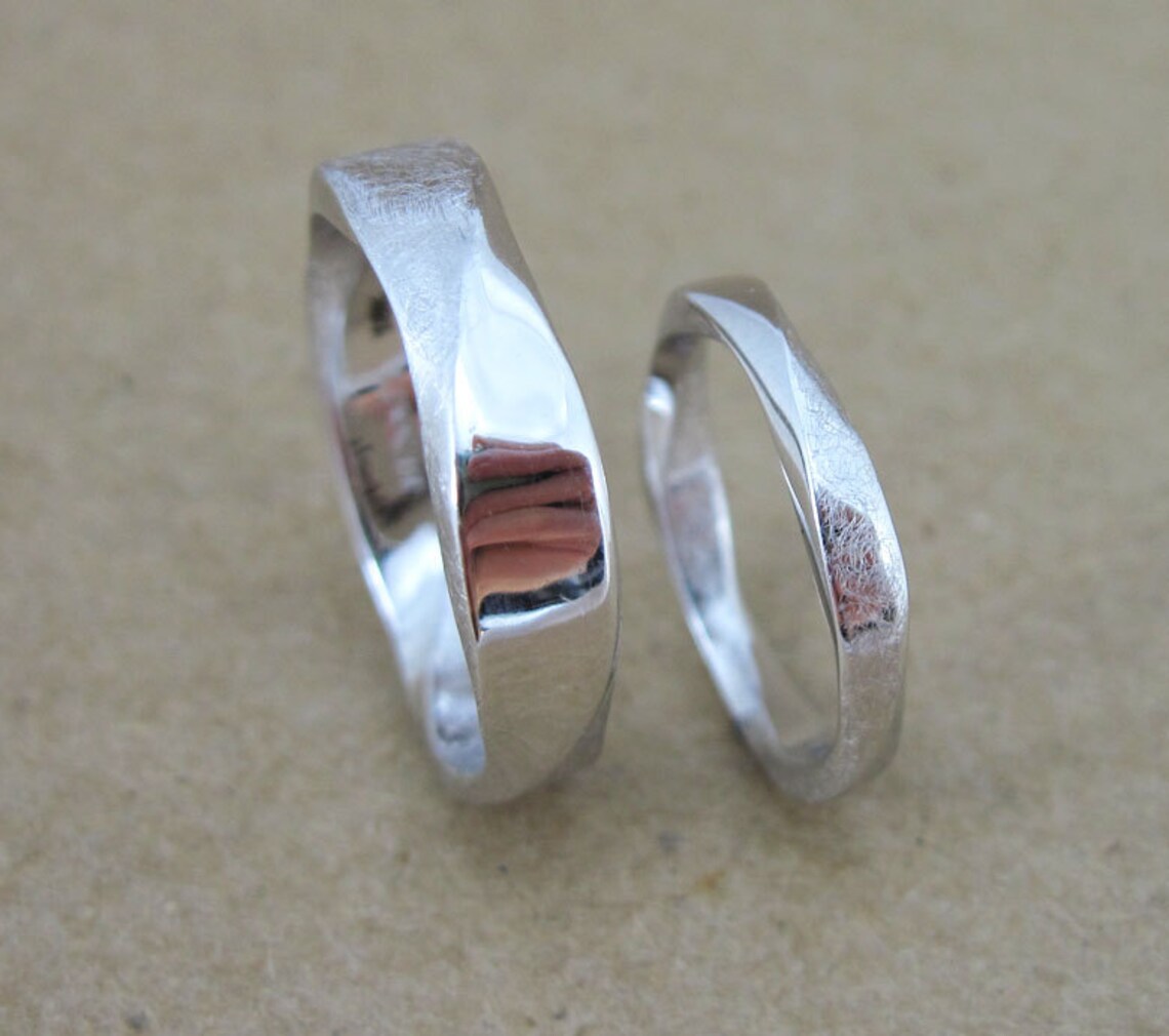 Wedding Rings Set Mobius Ring wedding Ring Gold Wedding - Etsy