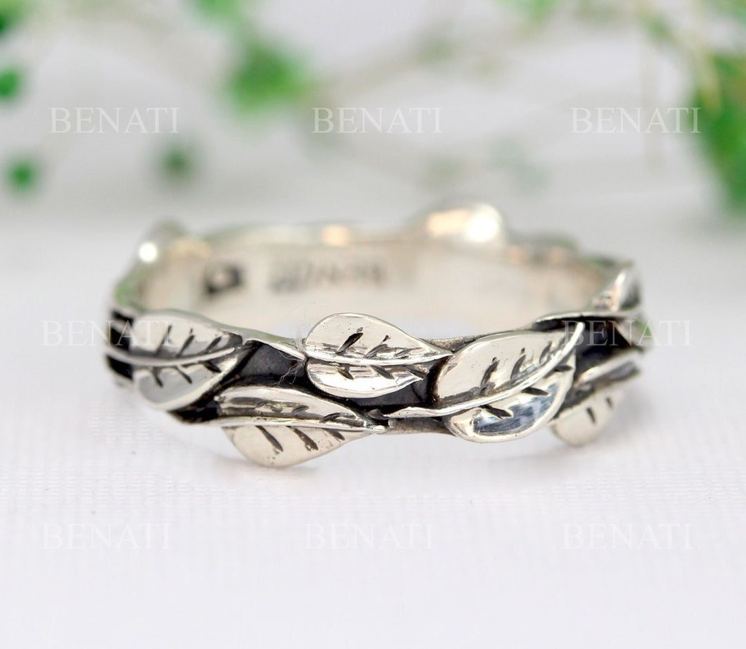 Silver Leaf Ring, Silver Leaves Ring, Leaves Friendship Ring, Natural ...