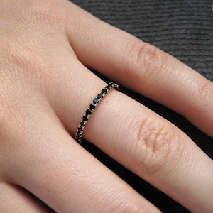 Sale Stackable Black Eternity Ring, Black Stones Infinty Ring, Black ...