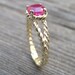 Ruby Engagement Ring, Cushion Ruby Braided, Rope Engagement Ring ...