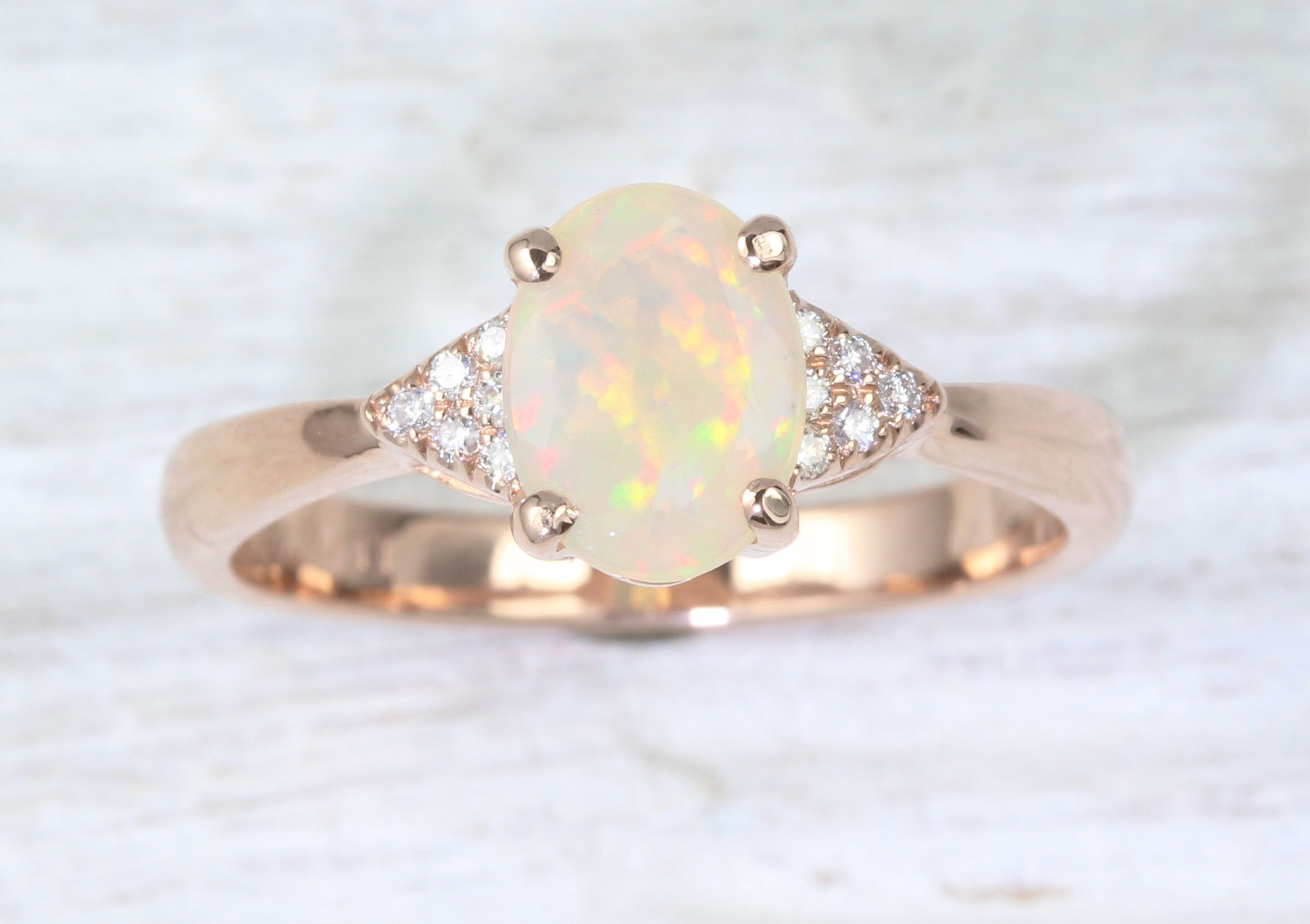 Natural Genuine Opal Engagement Ring Antique Style Engagement | Etsy