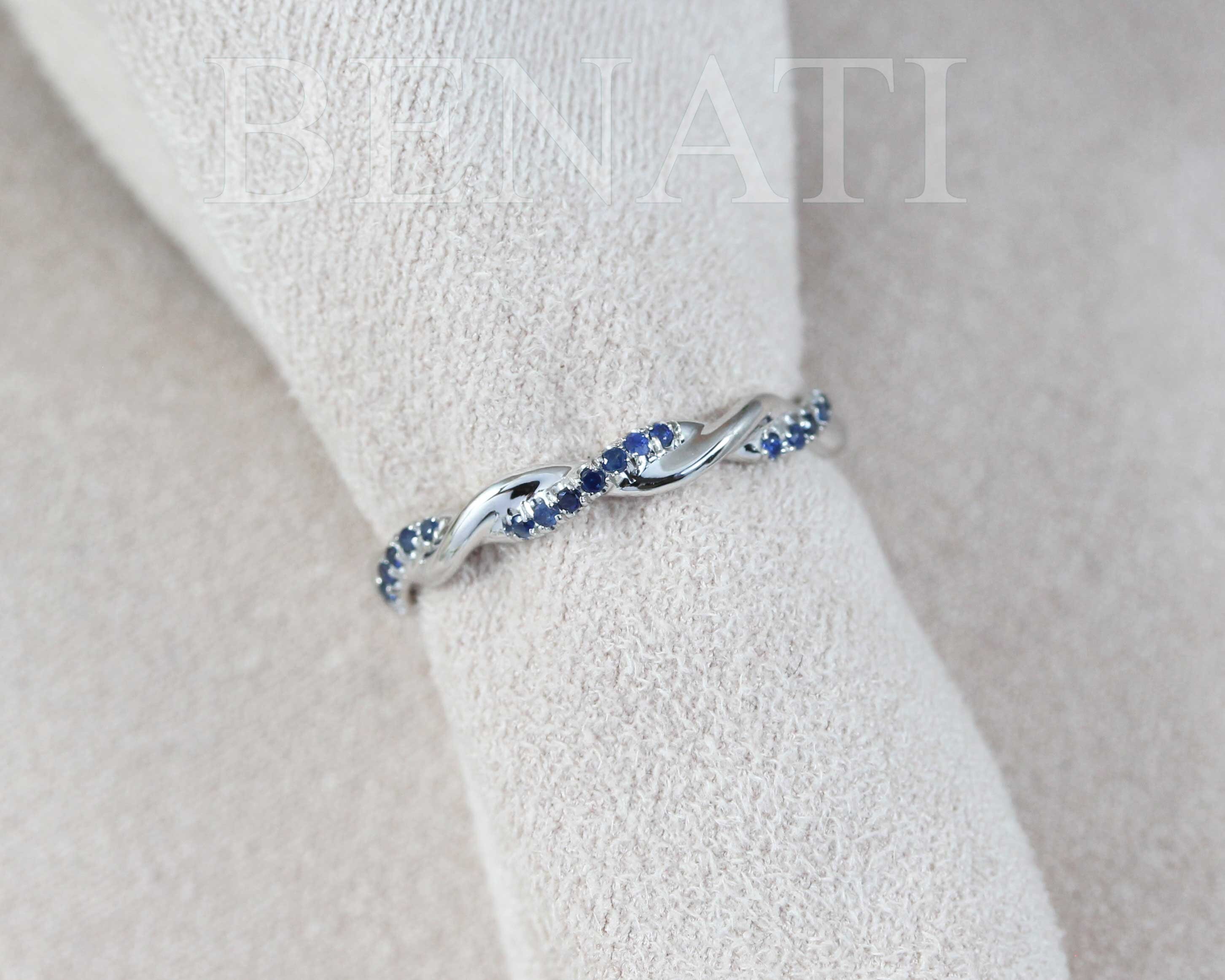 Sapphire Wedding Band Sapphire Infinity Knot Ring Infinity - Etsy Israel