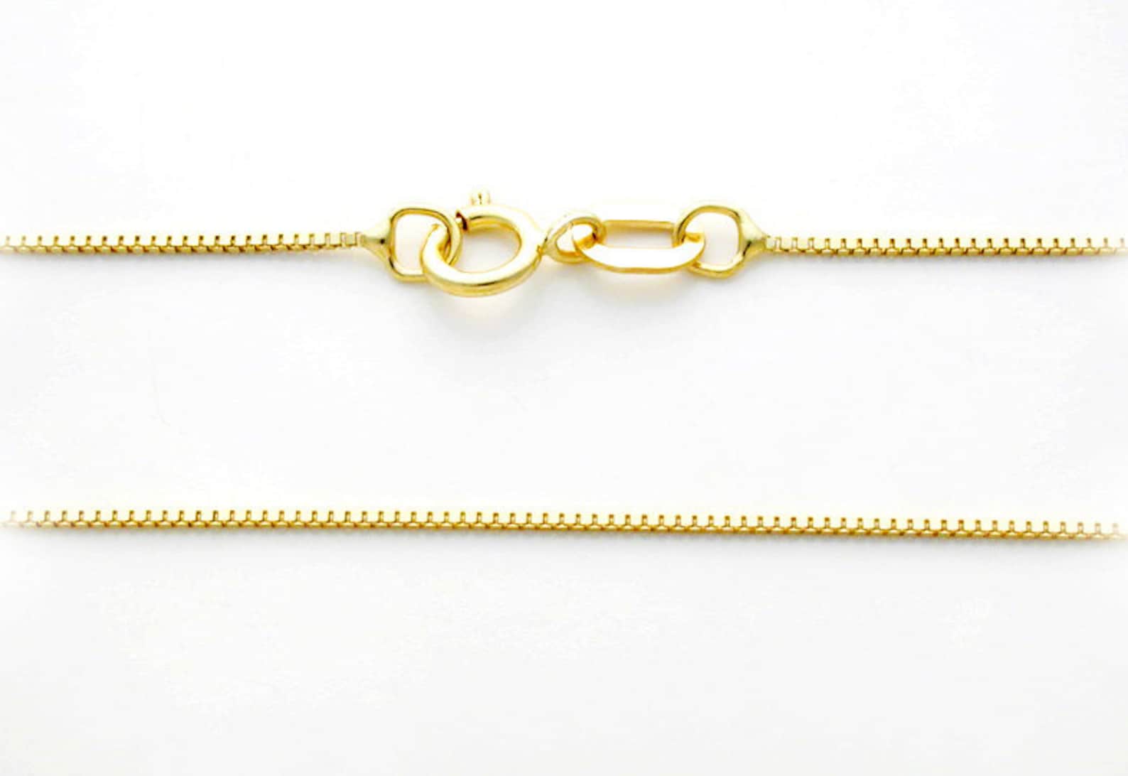 Gold Chain 14k solid gold 'BOX' chain 14k gold | Etsy