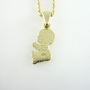 Adorable Baby Boy Pendant, Mothers Gift, New Born Child, 14k Yellow ...
