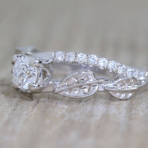 Nature Engagement Ring, Twig Engagement Ring, Nature Ring, Leaves Ring ...