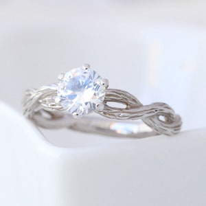 Infinity Nature Engagement Ring, Elvish Wood Engagement Ring, Bark Ring ...