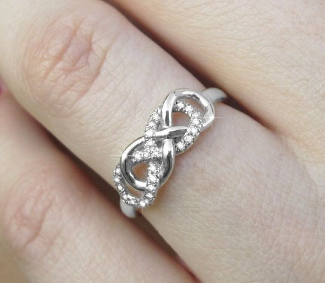 Double Knot Diamond Ring, Diamond Infinity Ring, Double Infinity Ring ...