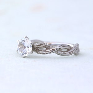 Infinity Nature Engagement Ring, Elvish Wood Engagement Ring, Bark Ring ...