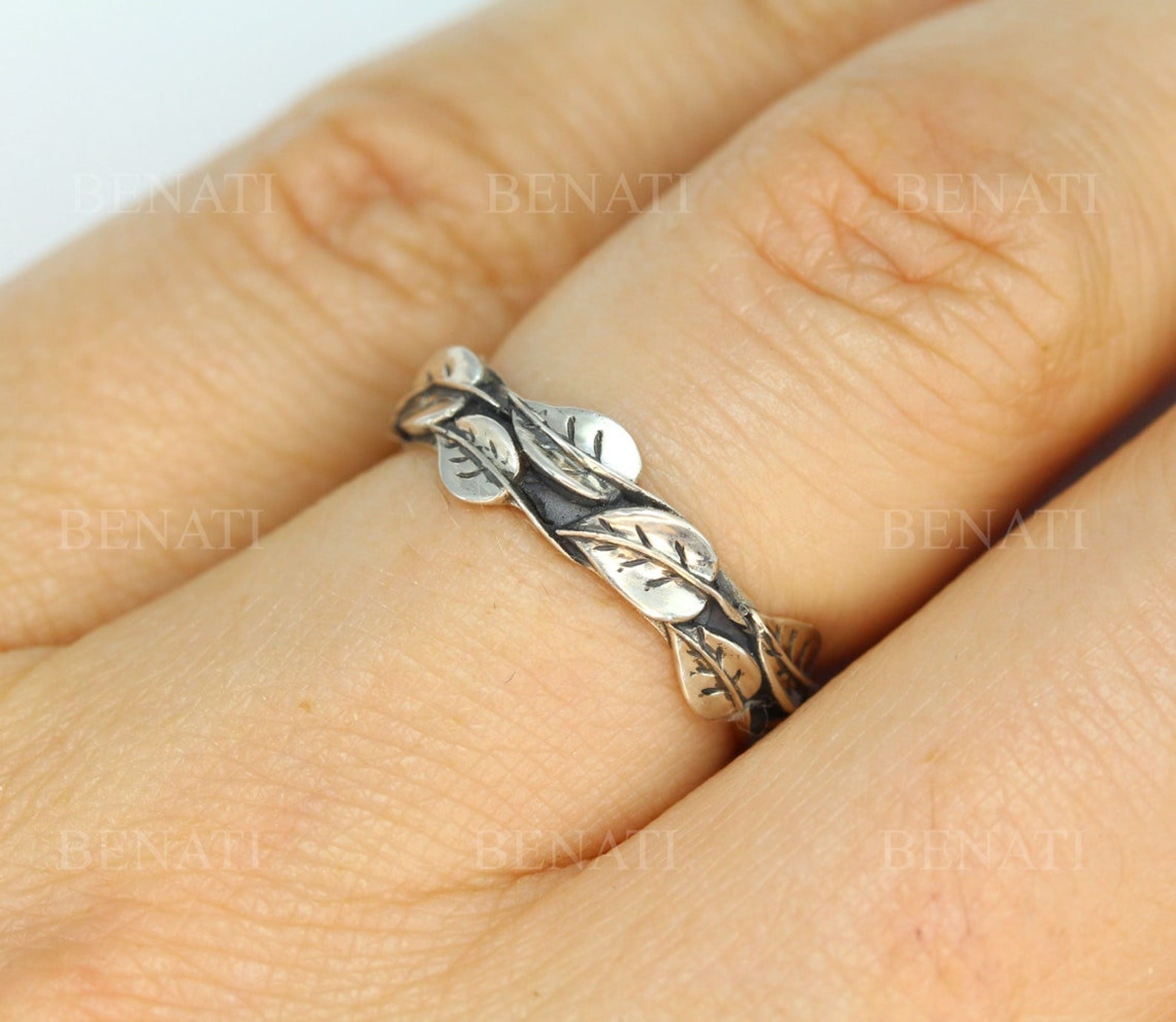 Silver Leaf Ring Silver Leaves Ring Leaves Friendship Ring - Etsy