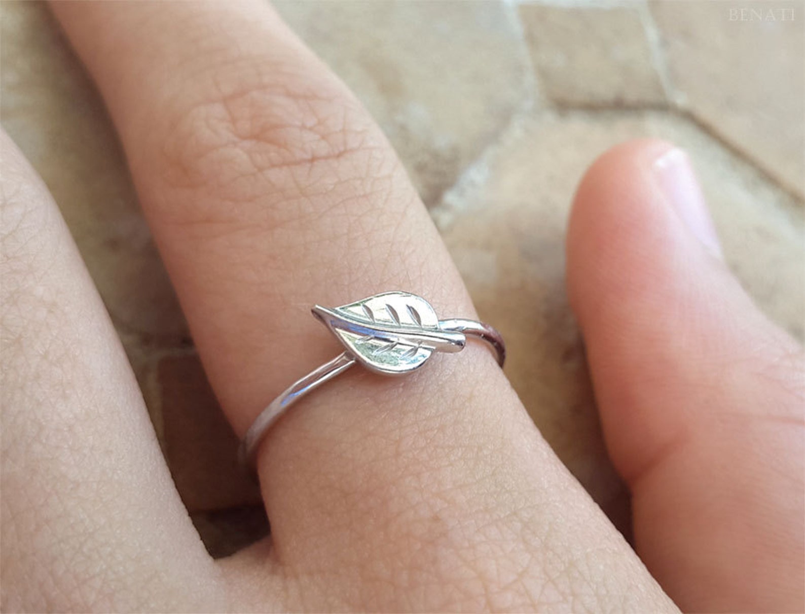 Gold Leaf Minimalist Stacking Ring Leaves Stackable Simple - Etsy Israel