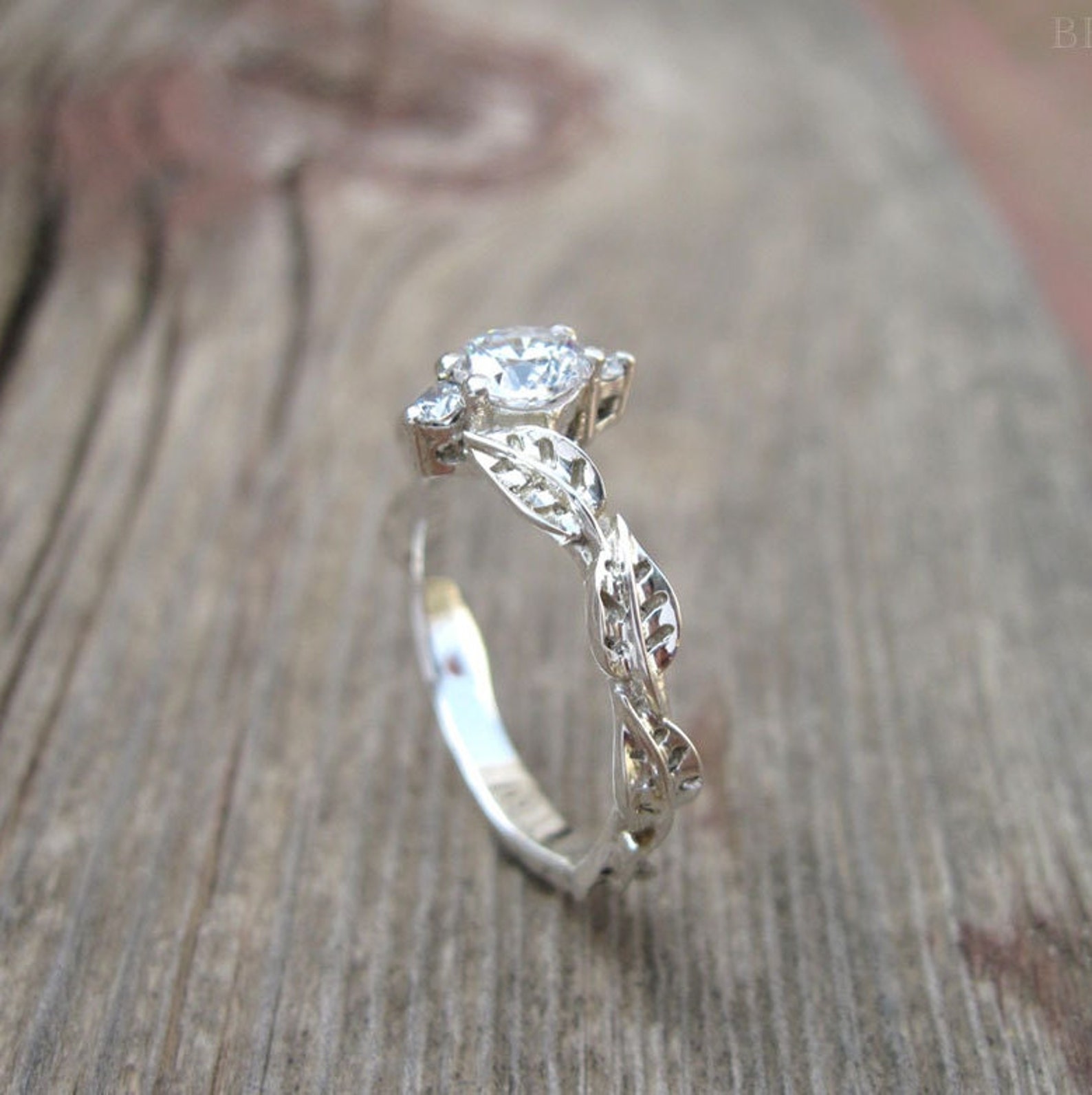 Leaf Engagement Ring Leaves Engagement Ring Floral - Etsy