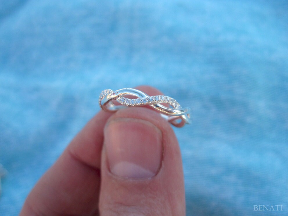Diamond Infinity Knot Ring Infinity Ring Diamond Wedding - Etsy Singapore
