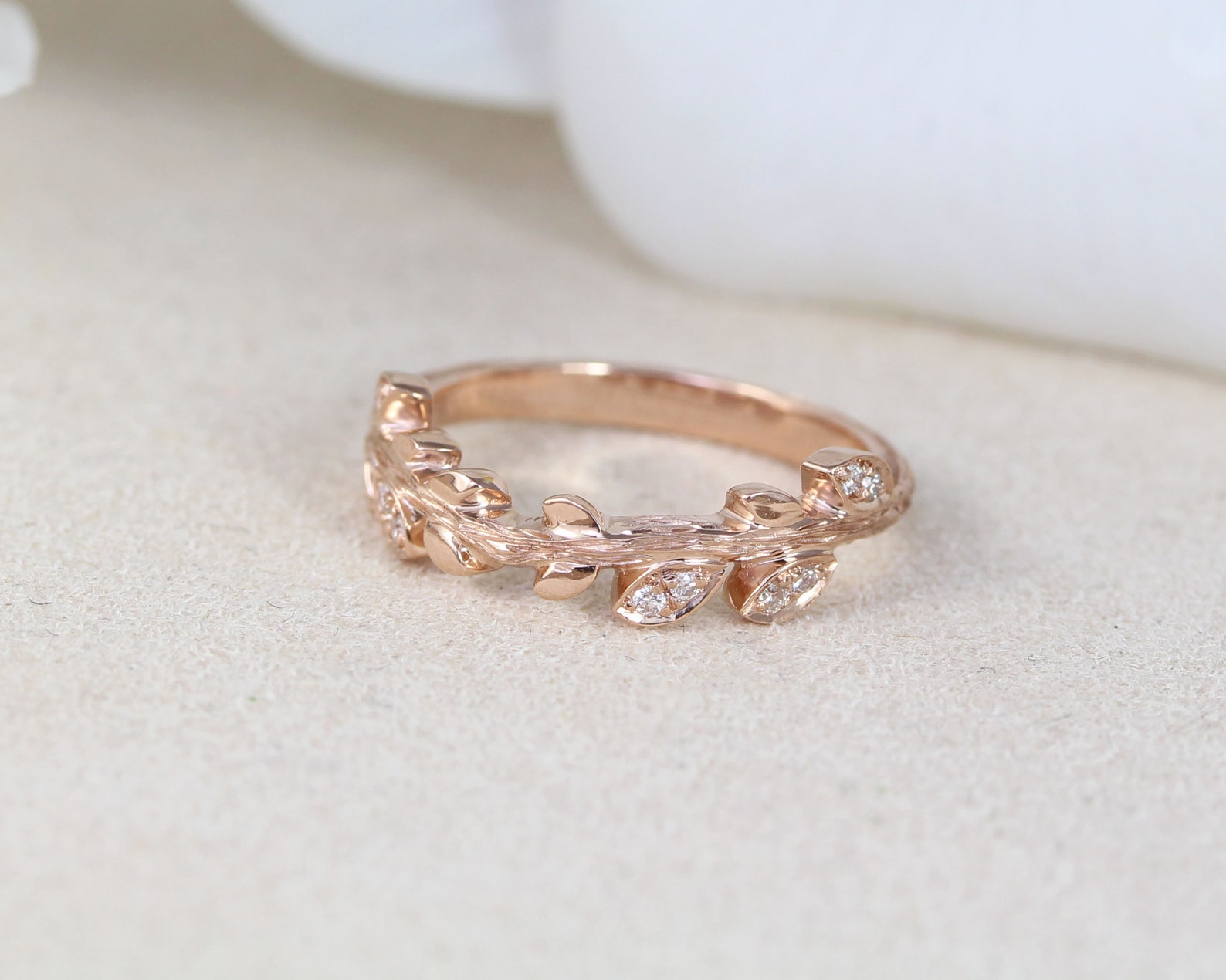 Leaf Wedding Ring Leaf Wedding Band Gold Leaf Wedding Ring | Etsy