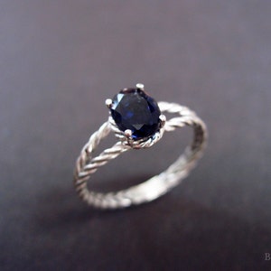 Fancy Braided Rope Ring - Weaved Rope Silver Ring - Oval Violet-blue ...