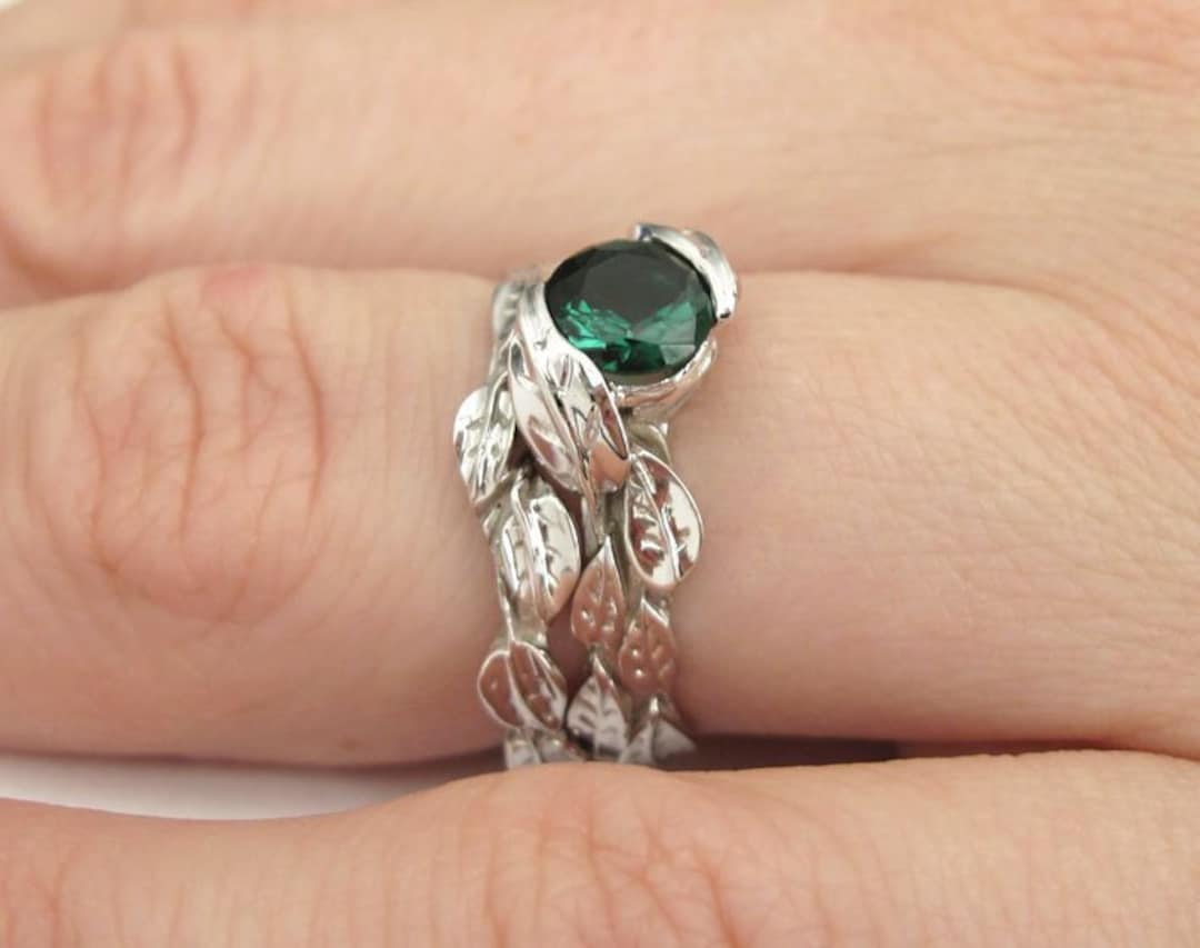 Wedding Set Leaf Ring Set Leaf Ring Wedding Set Leaf - Etsy