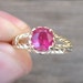 Ruby Engagement Ring, Cushion Ruby Braided, Rope Engagement Ring ...