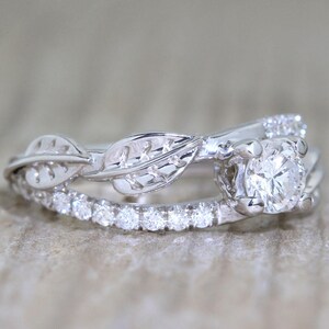 Nature Engagement Ring, Twig Engagement Ring, Nature Ring, Leaves Ring ...