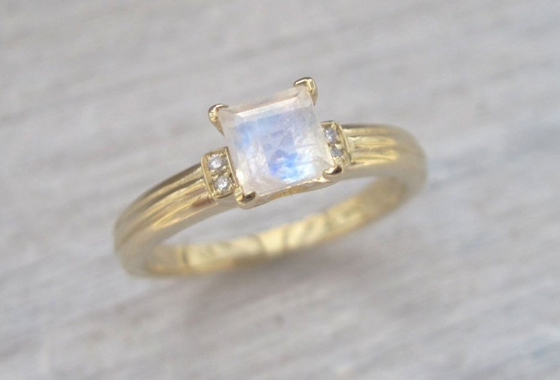 Vintage Moonstone Engagement Ring Antique Moonstone Ring - Etsy