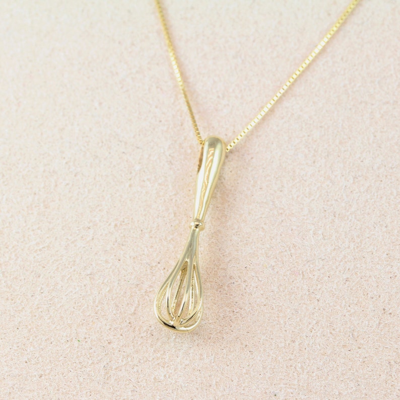 14k Gold Egg Beater Necklace: Chef Jewelry Gift - Etsy