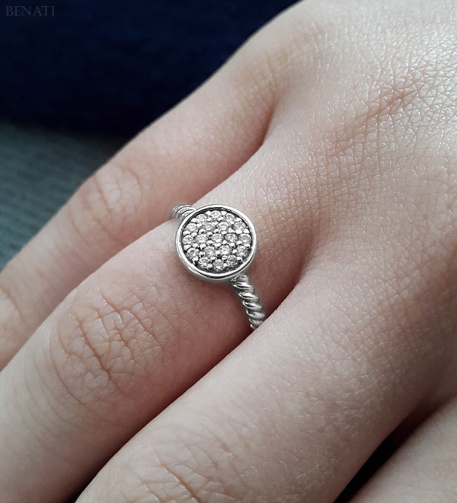 Diamond Engagement Ring With Gold Rope Twisted Rope | Etsy