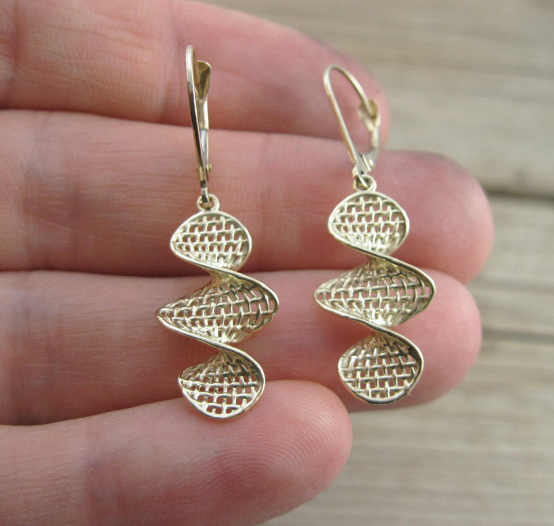 Weaved Gold Drop Earrings Gold Hanging Earrings Drop - Etsy