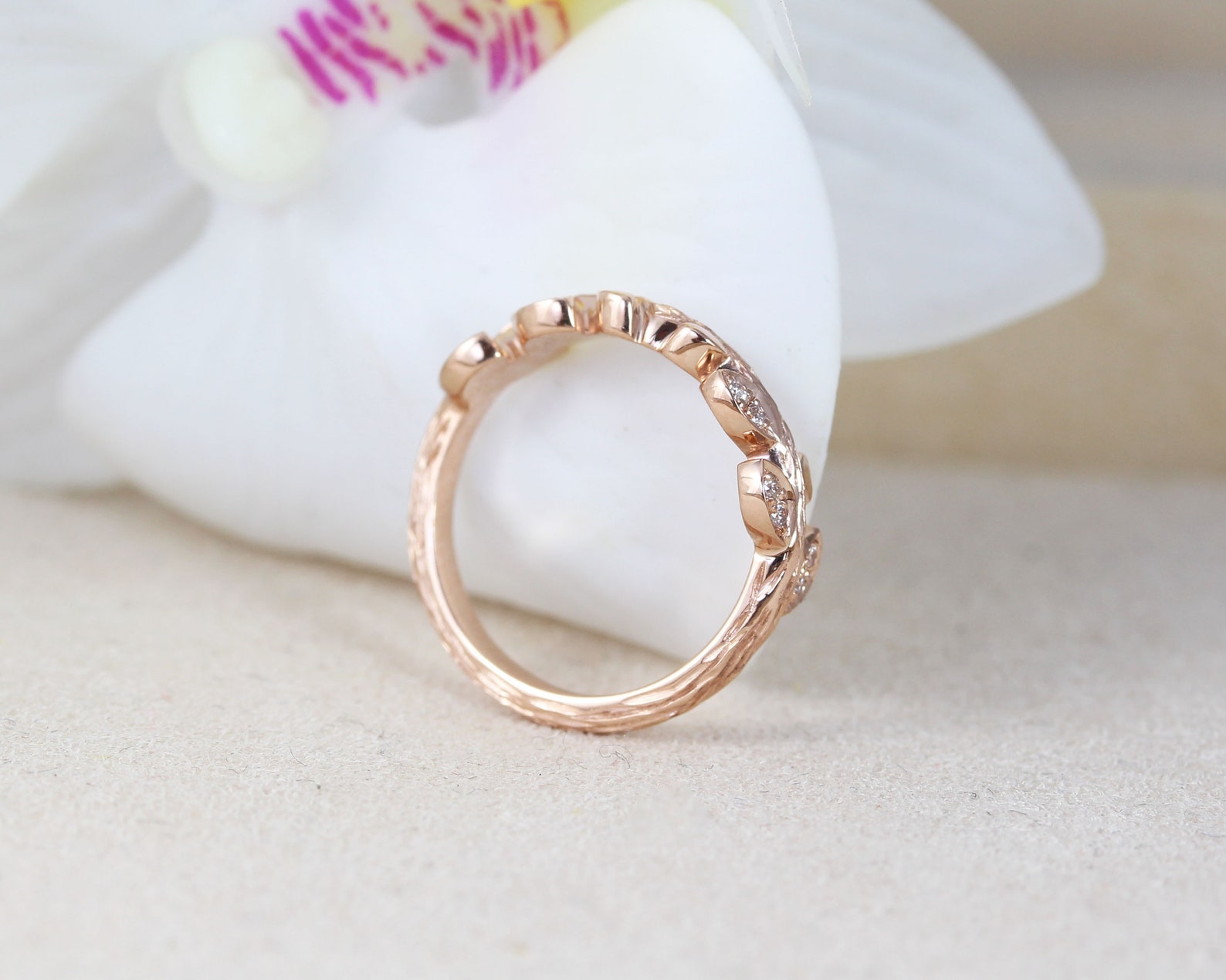 Leaf Wedding Ring Leaf Wedding Band Gold Leaf Wedding Ring | Etsy