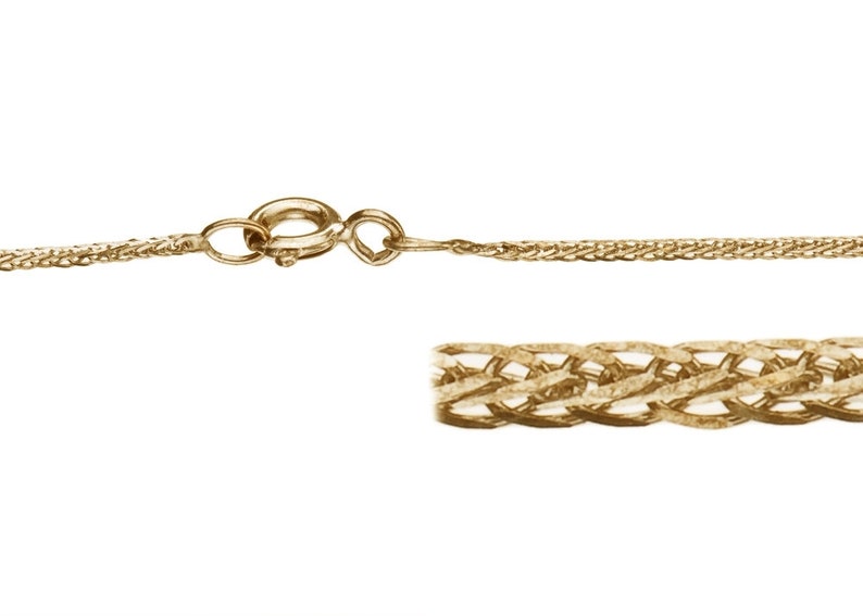 14k Solid Gold Spiga Wheat Chain Necklace (0.80mm) - Etsy